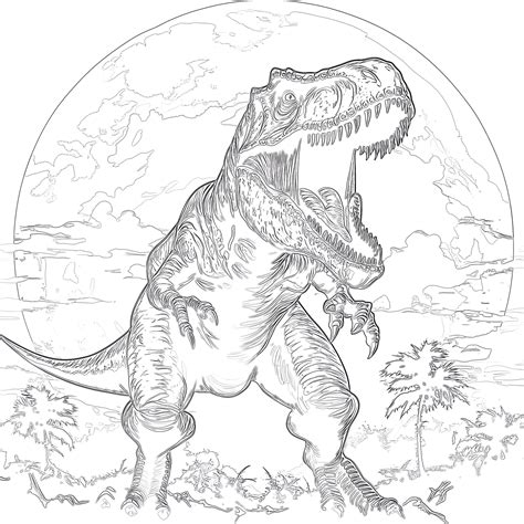 T Rex To Colour In Coloring Pages Mimi Panda
