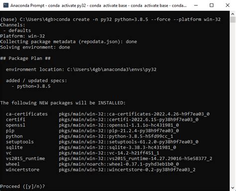 Creating A 32 Bit Python Environment With Anaconda 4096mb