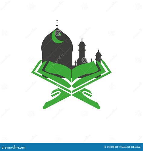 Quran Book Icon Flat Design Linear And Color Styles Islamic Religion Koran Stock Vector