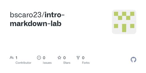 Github Bscaro Intro Markdown Lab