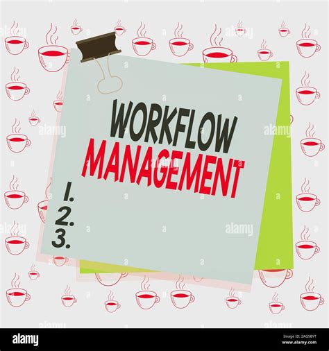 Writing Note Showing Workflow Management Business Concept For The Execution And Automation Of