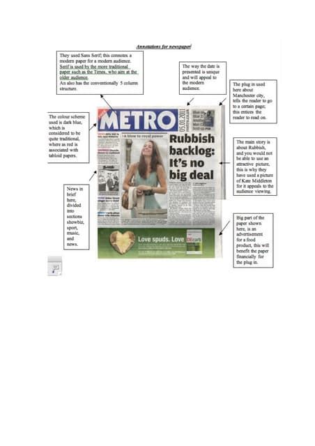 metro newspaper annotations pdf