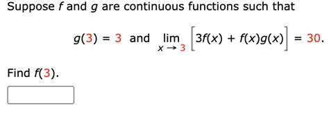 Solved Suppose F And G Are Continuous Functions Such That Chegg