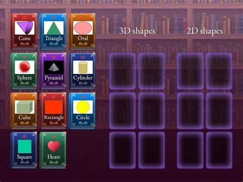sorting 2d shapes and 3d shapes group sort