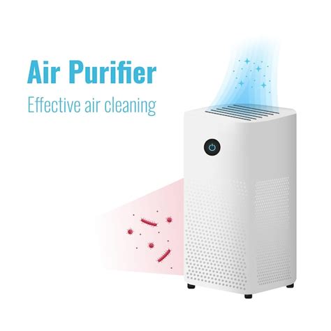 공기 청정기 배경 벡터 일러스트 레이 션에 고립 프리미엄 벡터