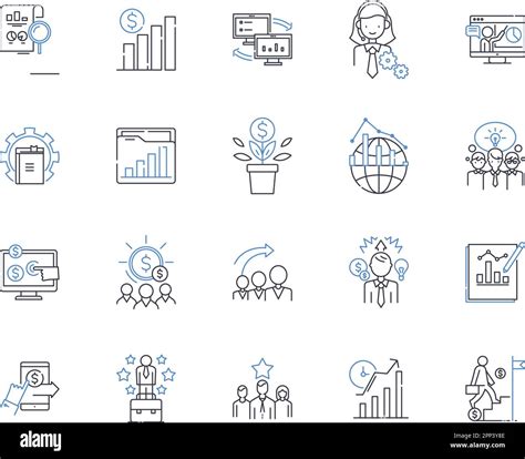 Labor Efficiency Line Icons Collection Productivity Effectiveness