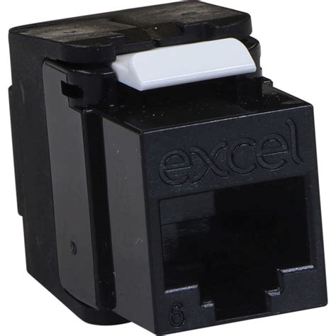 Excel CAT6 UTP Low Profile Toolless Jack Black 100 215 BK TDI PRO AV LTD