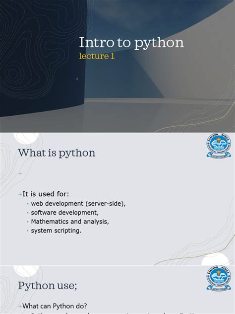 Intro To Python Lecture 1 Pdf