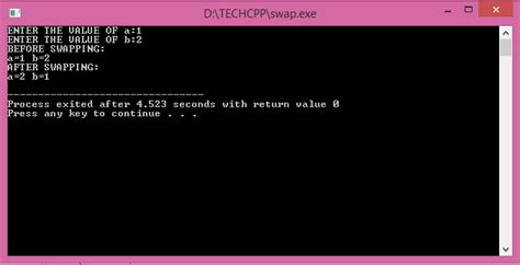 C Program To Swap Two Numbers Using Temporary Variable DEVCPP GCC TECHCPP