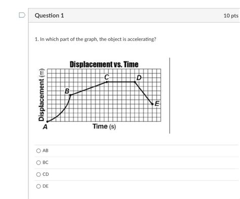 Solved 1 In Which Part Of The Graph The Object Is