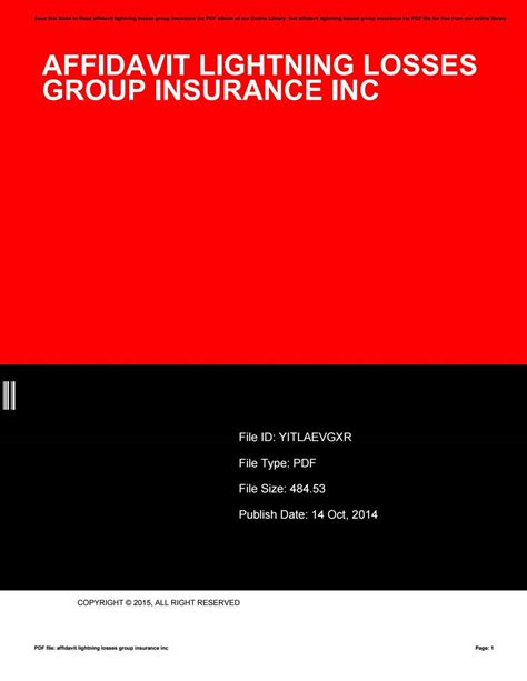 Affidavit Lightning Losses Group Insurance Inc By C6151 Issuu
