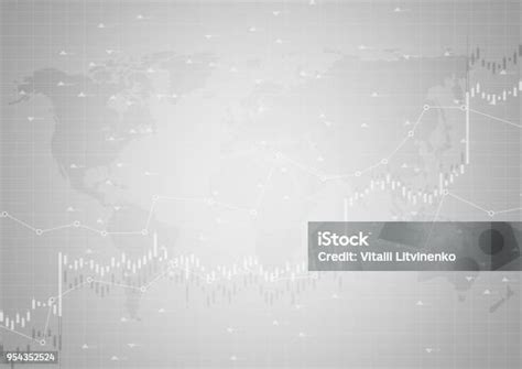 선형 다이어그램 그라데이션 회색 배경에 주식 시장에 히스토그램 그래프를 금융 벡터 일러스트입니다 가격에 대한 스톡 벡터 아트 및