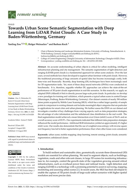 Pdf Towards Urban Scene Semantic Segmentation With Deep Learning From