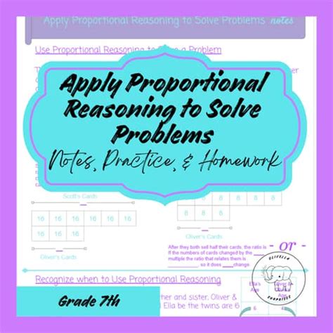 Apply Proportional Reasoning To Solve Problems Notes Practice And Homework