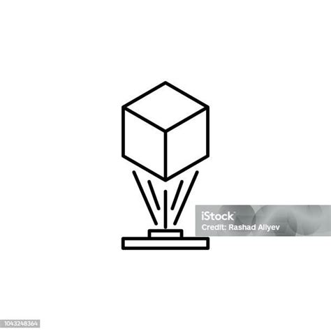 홀로그램 3d 개체 아이콘 모바일 개념 및 웹 응용 프로그램에 대 한 미래의 기술 아이콘의 요소입니다 얇은 선 홀로그램 3d 개체 아이콘은 웹 및 모바일에 대 한 사용할 수