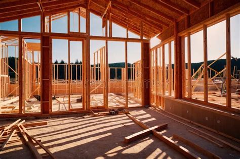 Construction Of New Residential House Building Framework Work Site