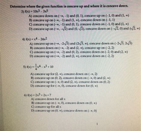 Solved Determine Where The Given Function Is Concave Up And Chegg Com