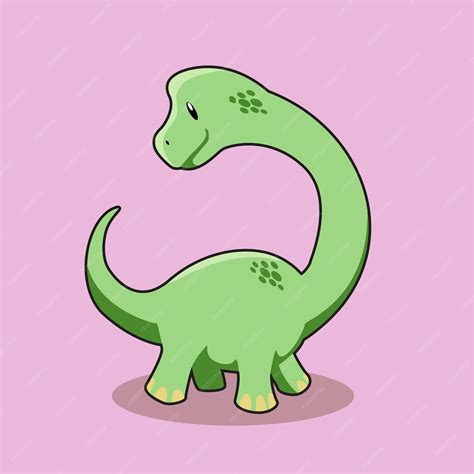Premium Vector Cute Brachiosaurus Dinosaur