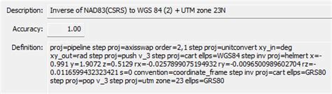 datum transformation list