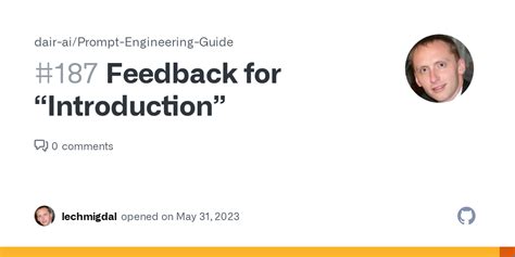 feedback for “introduction” · issue 187 · dair ai prompt engineering