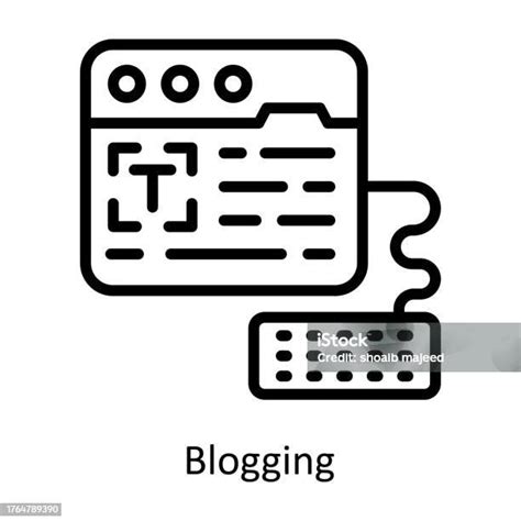 블로깅 벡터 개요 디자인 그림입니다 흰색 배경의 기호 Eps 10 파일 개념에 대한 스톡 벡터 아트 및 기타 이미지 개념 기사 출판 마케팅 Istock