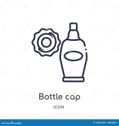 Linear Bottle Cap Icon From Alcohol Outline Collection Thin Line Bottle Cap Vector Isolated On