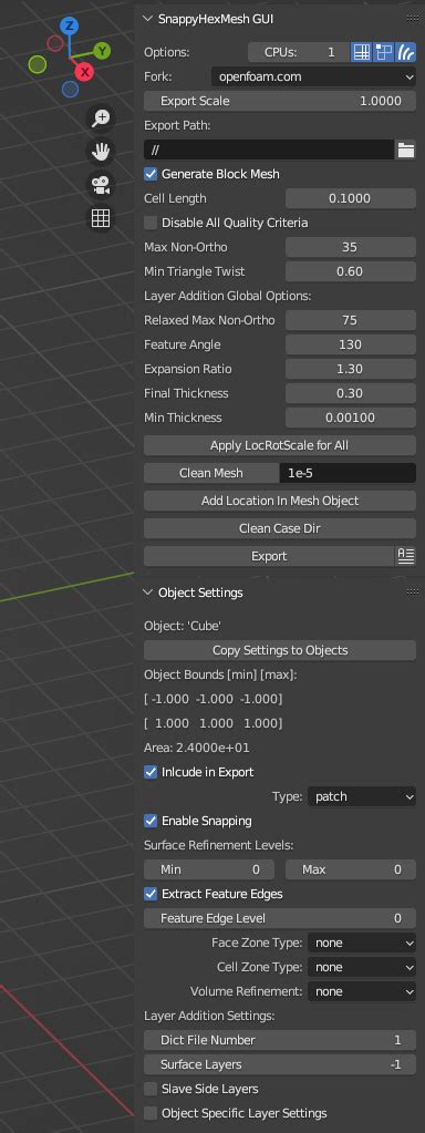 snappyhexmesh gui addon for blender — snappyhexmesh gui add on for