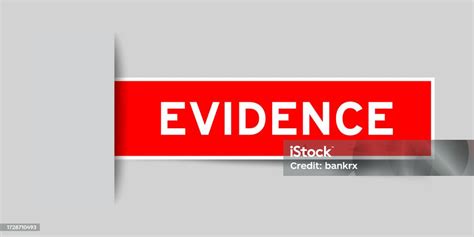 회색 배경에 삽입된 단어 증거가 있는 빨간색 사각형 레이블 스티커 수사 과학에 대한 스톡 벡터 아트 및 기타 이미지 수사 과학 Criminal Investigation