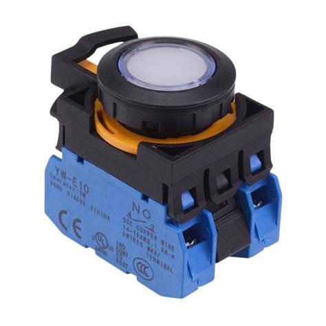 Cw1l M1e20q3pw White 12v Illuminated Momentary Push Button Switch 2no Ip65