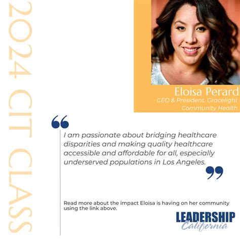 Leadership California On Linkedin Eloisa Perard Ms Cit Class Of 2024
