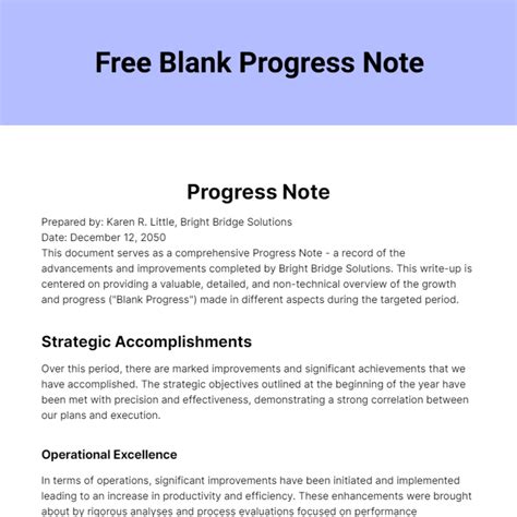 Free Progress Note Templates Editable And Printable