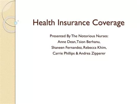 Ppt Health Insurance Coverage Powerpoint Presentation Free Download