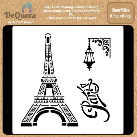 Eiffel Tower Stencil For Walls