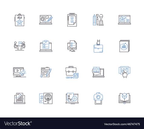 Presentation Outline Icons Collection Royalty Free Vector