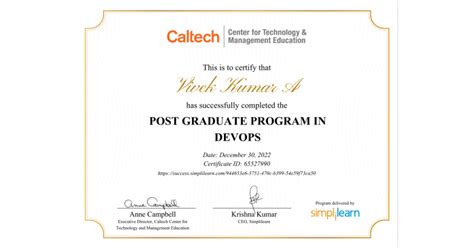 Vivek Kumar Ausula On Linkedin Post Graduate Program In Devops • Vivek Kumar A • Simplilearn
