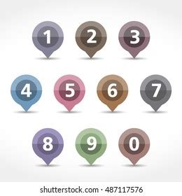 Map Markers Numbers Set Stock Illustration 487117576 Shutterstock