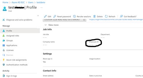 custom policies azure ad b2c issue with read the value employee id of user of azure ad stack
