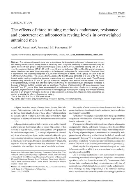 Pdf The Effects Of Three Training Methods Endurance Resistance And