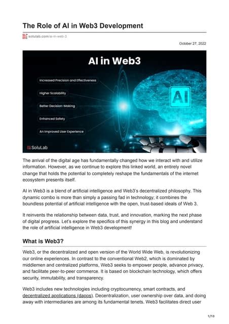 the role of ai in web3 development solulab pdf