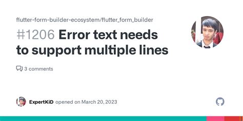Error Text Needs To Support Multiple Lines · Issue 1206 · Flutter Form