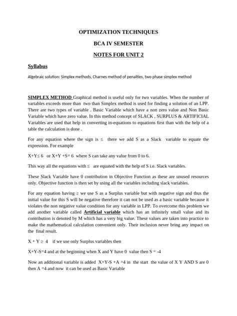 Optimization Technique Unit 21743837434024 1 Pdf Variable