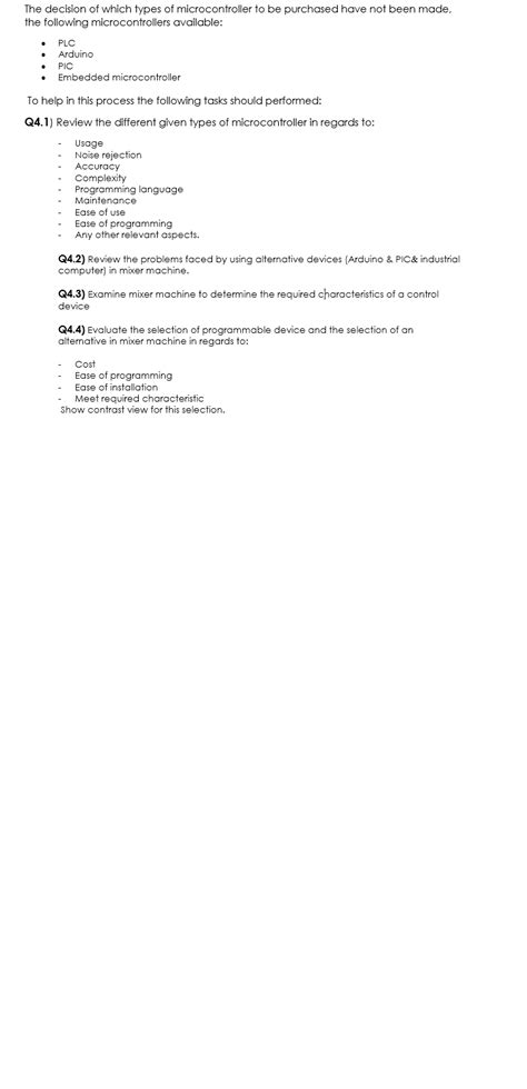 The Decision Of Which Types Of Microcontroller To Be Chegg Com