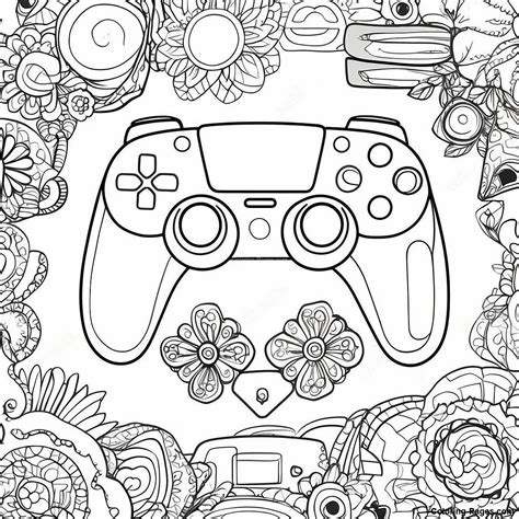 Vintage Ps5 Controller Coloring Page Coloring