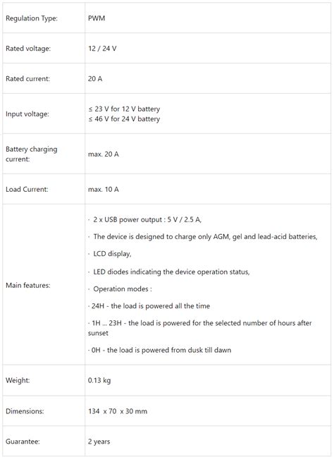 20a Solar Charge Controller
