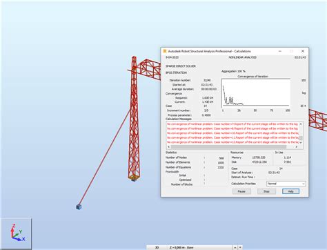 nonlinear convergence with tension only member autodesk community