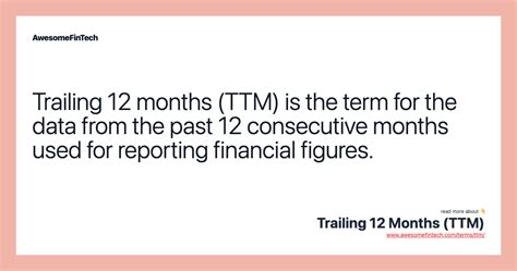 Trailing 12 Months Ttm Awesomefintech Blog