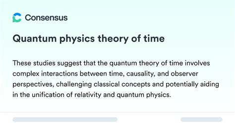 Quantum Physics Theory Of Time Consensus Academic Search Engine