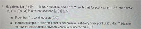 solved 1 5 points let f r2 r be a function and m er