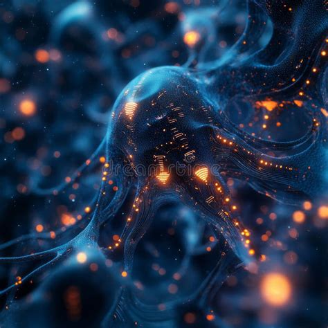 futuristic neural network with glowing connections and circuit patterns