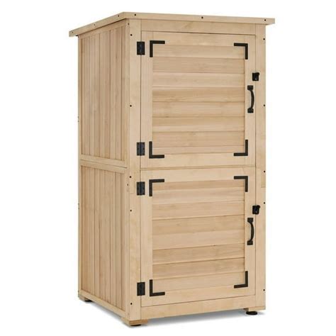 Mcombo Deep Wood Sheds And Outdoor Storage Outside Garden Tool Cabinet
